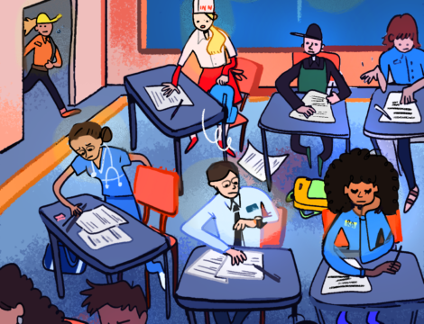 Cartoon Students In Class