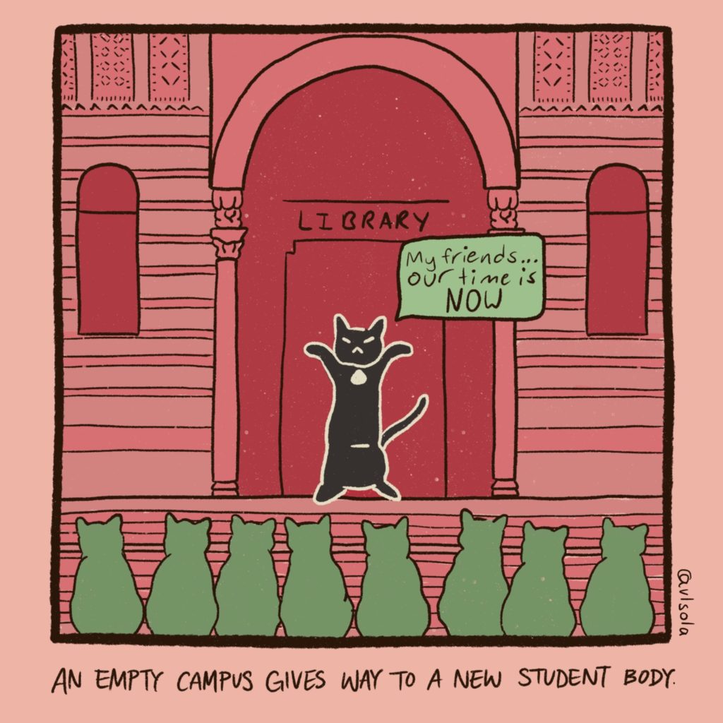 Editorial Cartoon: An empty campus gives way to a new student body ...