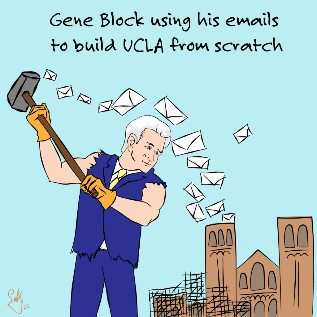 Editorial cartoon: Block the builder - Daily Bruin