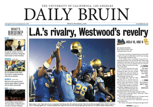 Top 10 UCLA football vs. USC rivalry moments through the years - Daily ...