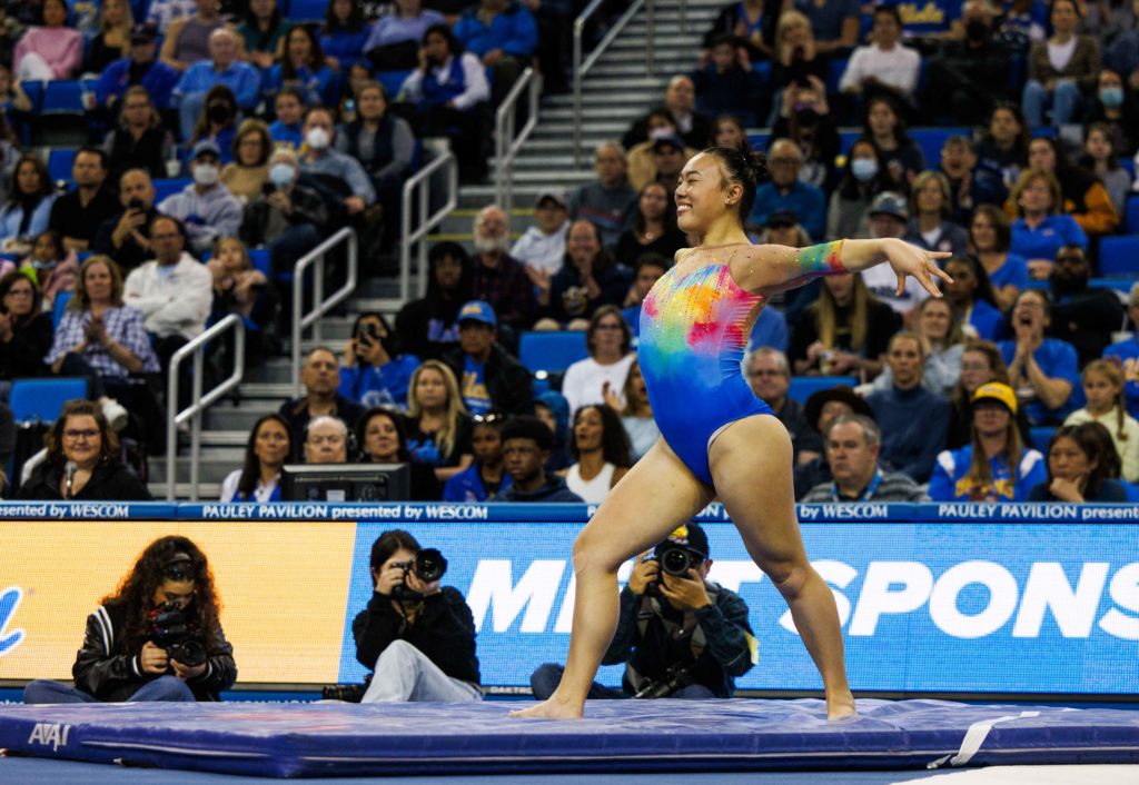Gymnastics bounces back from beam falls with energetic floor ...