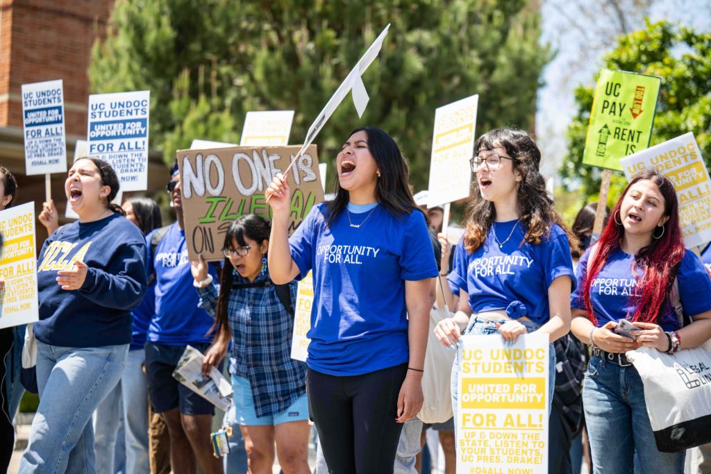 Student rally calls for UC to hire students without legal status, fair ...