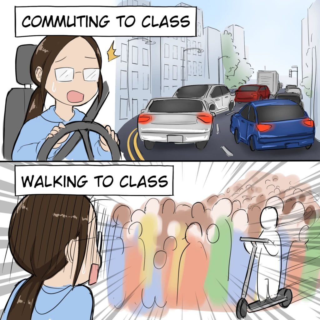 Editorial Cartoon: “A Tale of Two Traffic Jams” - Daily Bruin