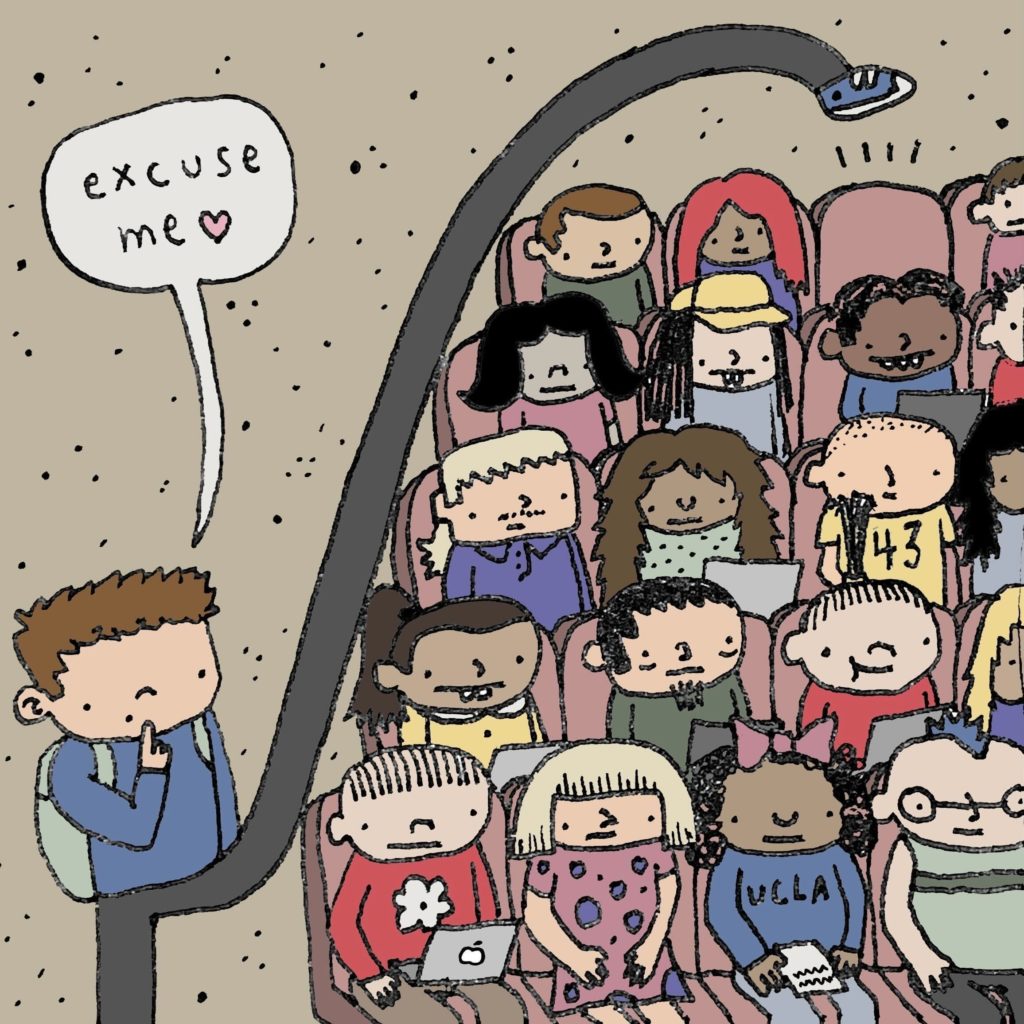 Editorial Cartoon: “15 Minutes Late to Lecture” - Daily Bruin