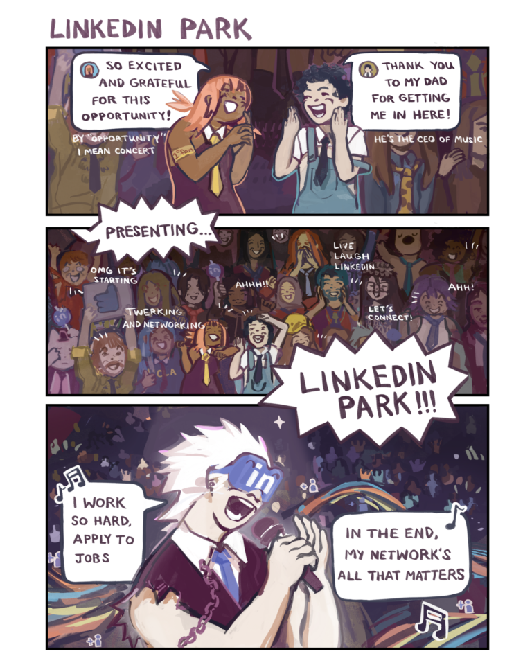 Editorial Cartoon: “LinkedIn Park” - Daily Bruin