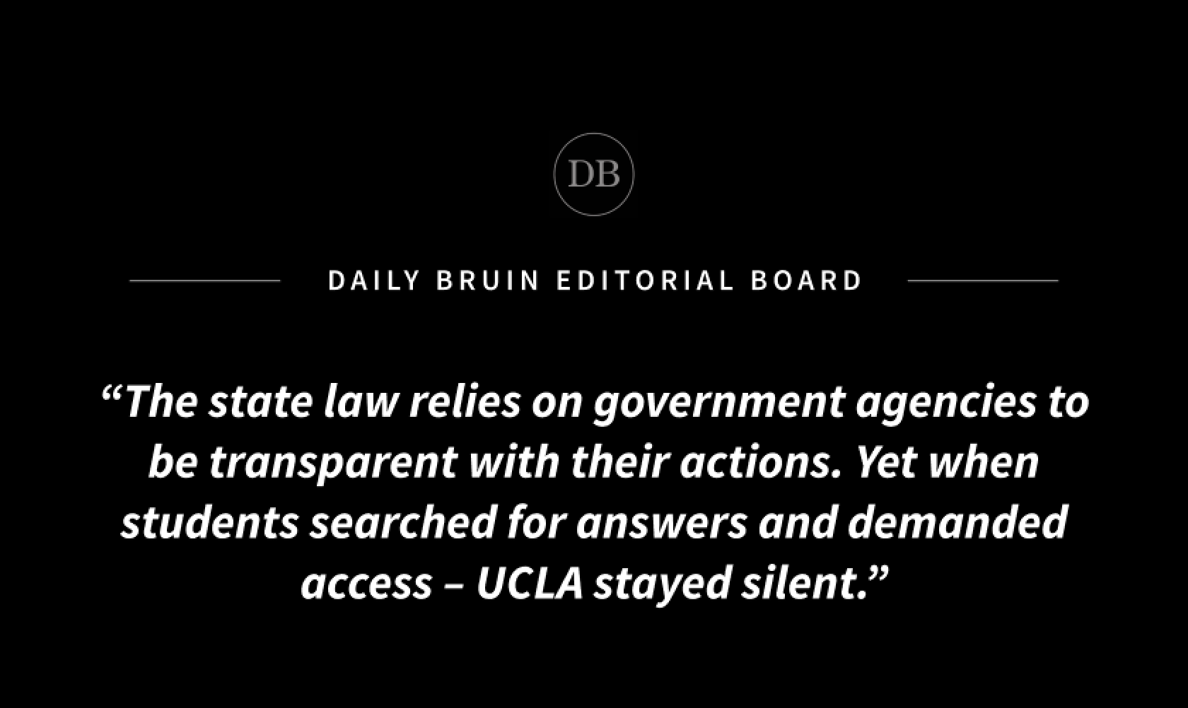 Editorial: UCLA’s failure to comply with CPRA threatens accountability ...
