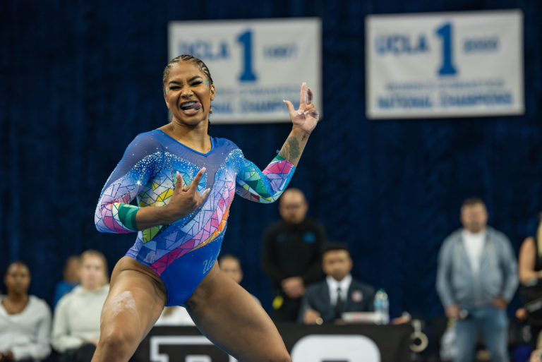 Gallery: Jordan Chiles scores perfect 10 on floor in Pride-themed meet ...